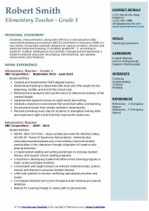 Download Free Elementary Teacher - Grade 1 Resume .Docx (Word) Template ...