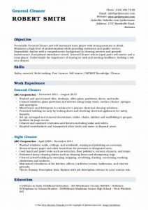 Download Free General Cleaner Resume .Docx (Word) Template on ...