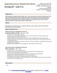 Download Free Operating Room Registered Nurse Resume .Docx (Word ...
