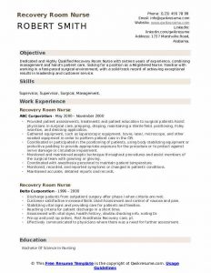 Download Free Recovery Room Nurse Resume .Docx (Word) Template on ...