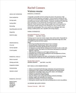 Download Free Sample Waitress Resume .Docx (Word) Template on ...