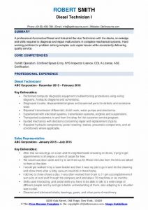 Download Free Diesel Technician I Resume .Docx (Word) Template on ...