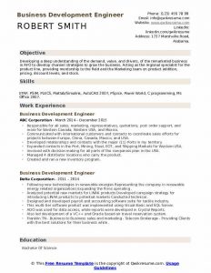 Download Free Business Development Engineer Resume .Docx (Word ...
