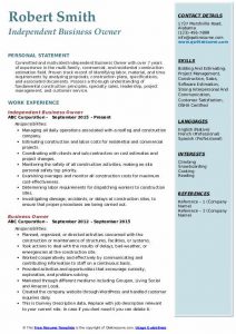 Download Free Independent Business Owner Resume .Docx (Word) Template ...