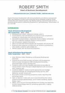 Download Free Head of Business Development Resume .Docx (Word) Template ...