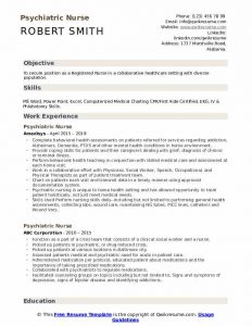 Download Free Psychiatric Nurse Resume .Docx (Word) Template on ...