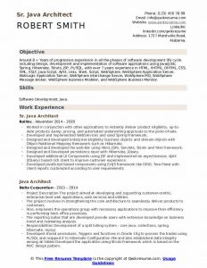 Download Free Sr. Java Architect Resume .Docx (Word) Template on ...