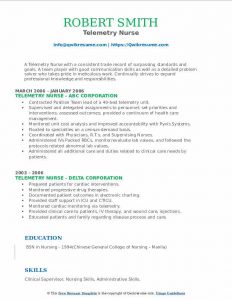 Download Free Telemetry Nurse Resume .Docx (Word) Template on ...