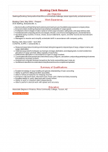 Download Free Booking Clerk .Docx (Word) Template on ResumeThatWorks.com
