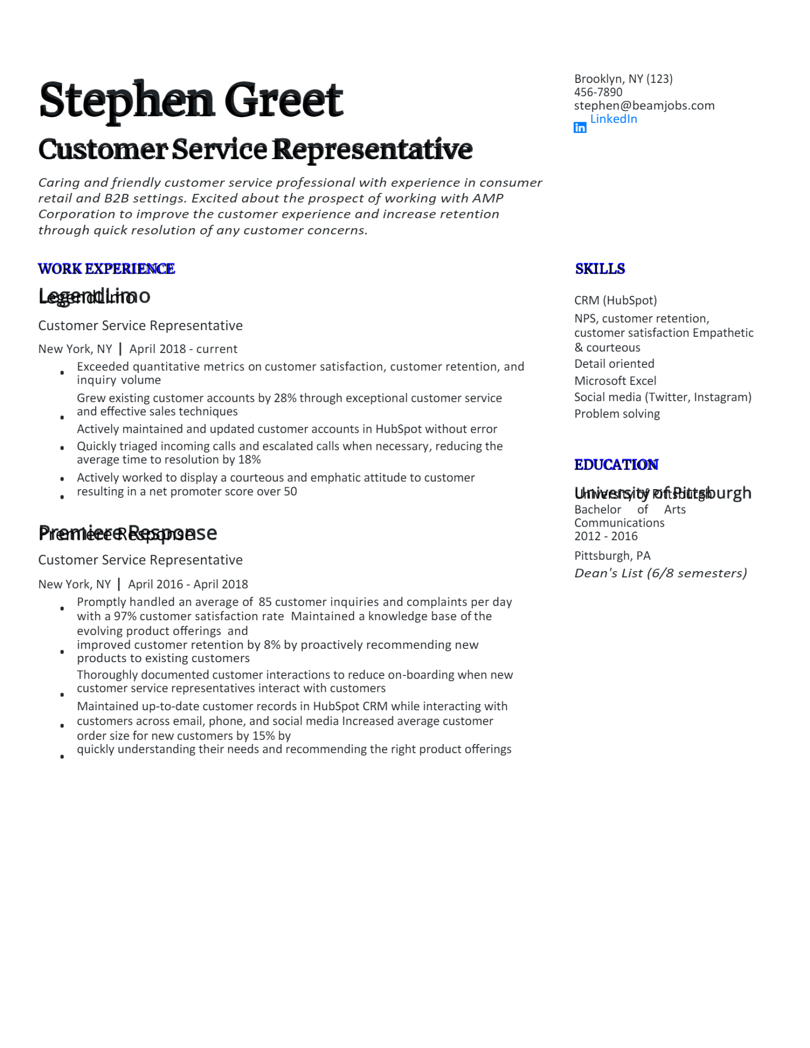 Download Free Customer Service Resume .Docx (Word) Template on ...