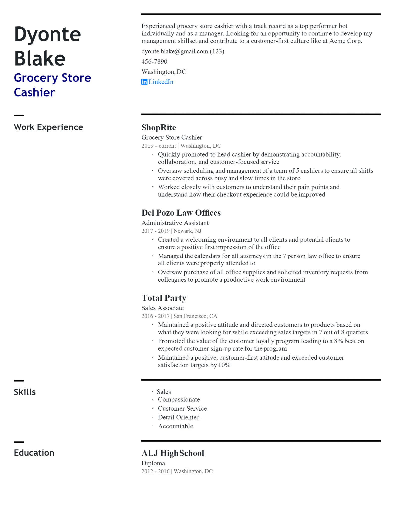 Download Free Grocery Store Cashier Resume .Docx (Word) Template on ...