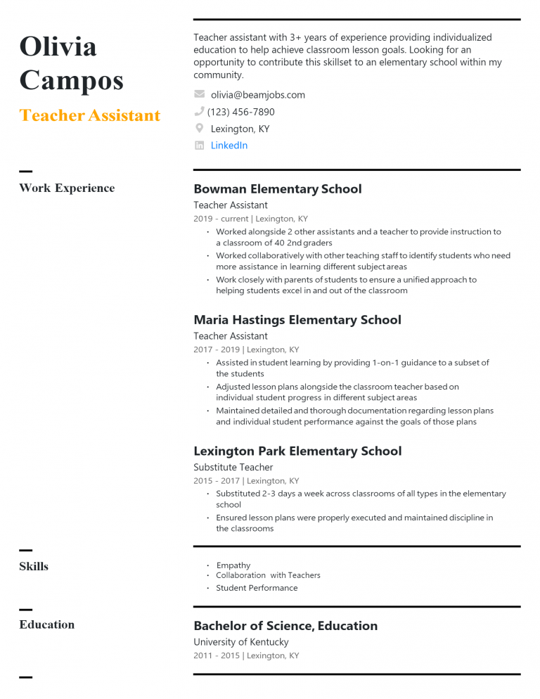 Download Free Teacher Assistant Resume .Docx (Word) Template on ...