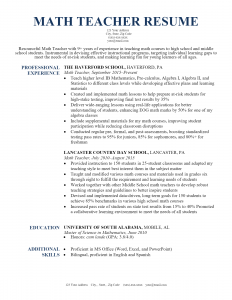 Download Free Math Teacher .Docx (Word) Template on ResumeThatWorks.com