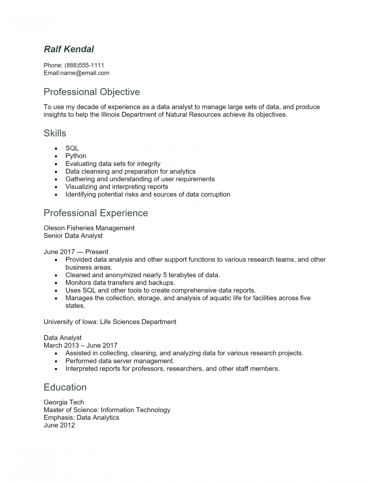 Download Free Data Analyst Resume .Docx (Word) Template on ...