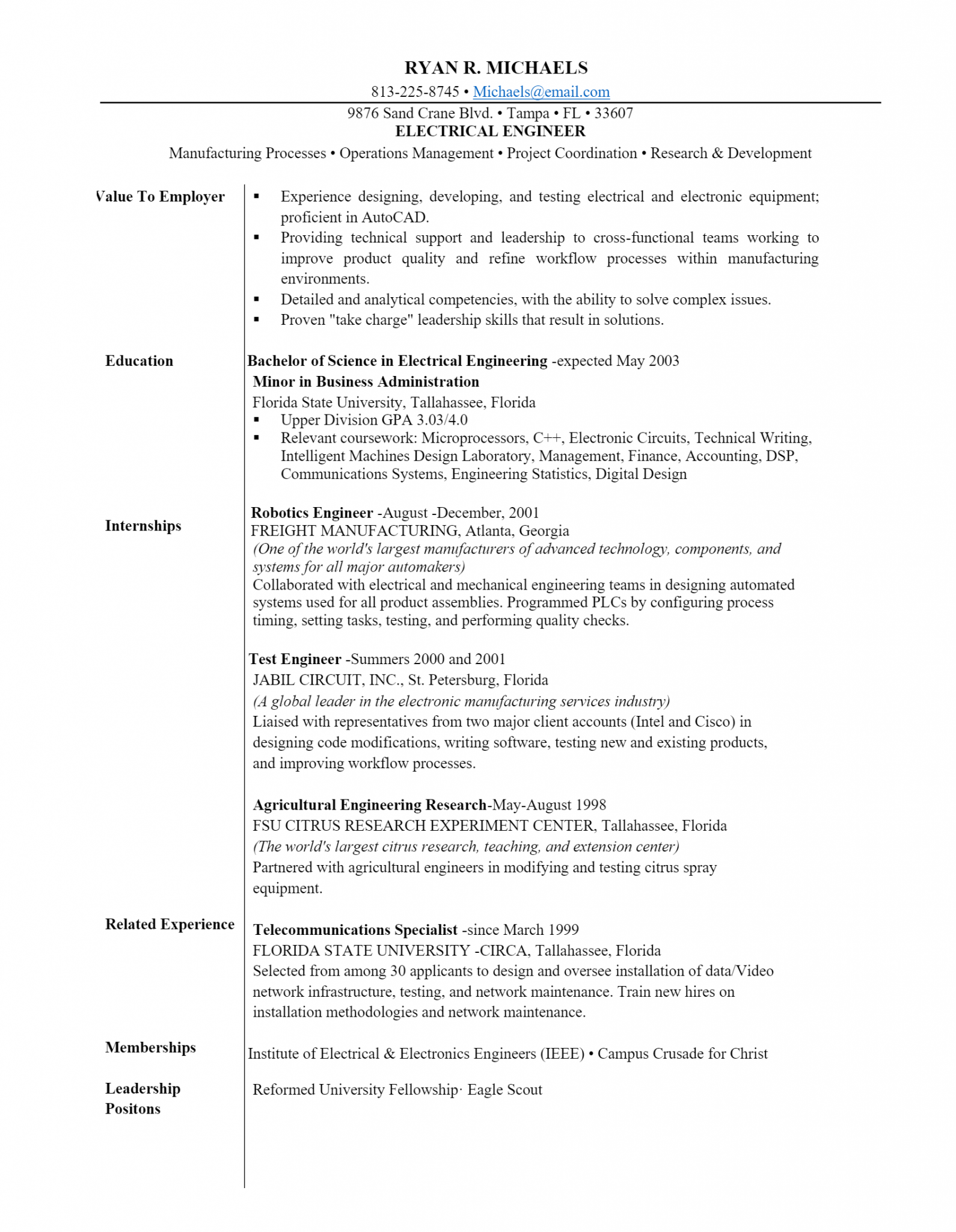 Download Free Electrical Engineer Resume .Docx (Word) Template on ...