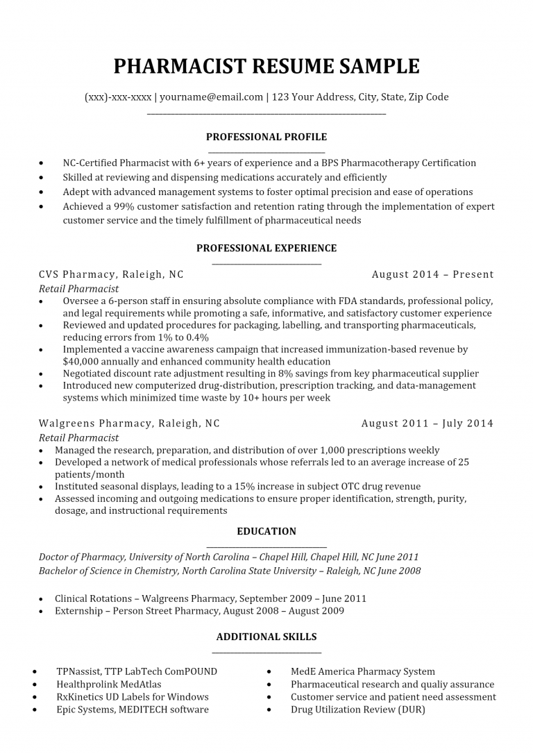 Download Free Pharmacist Resume .Docx (Word) Template on ResumeThatWorks.com