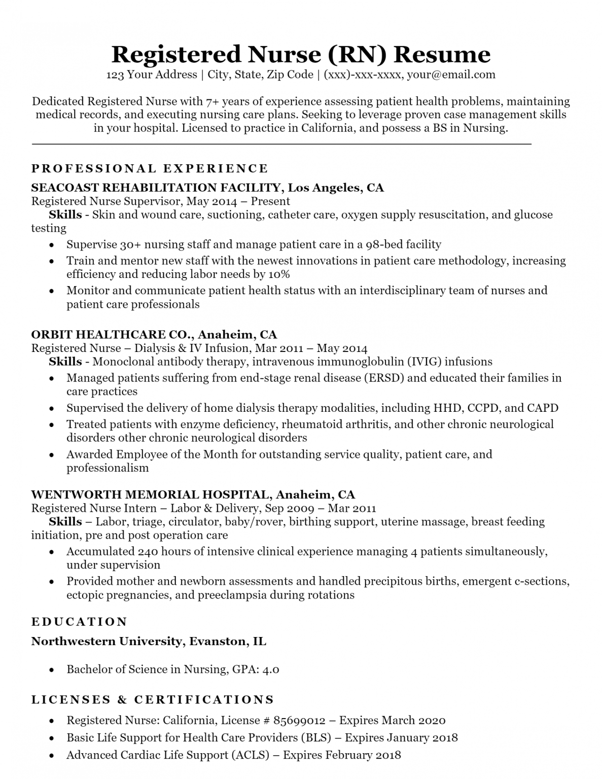 Download Free Register Nurse Resume .Docx (Word) Template on ...