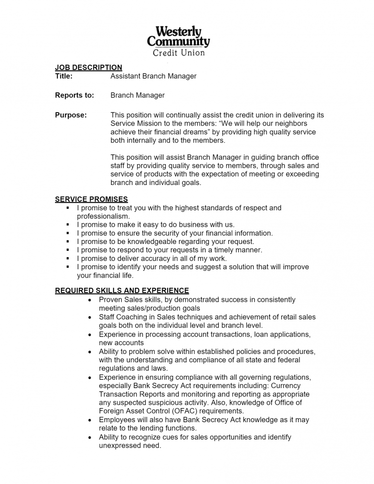 Download Free Store Manager Assistant .Docx (Word) Template on ...