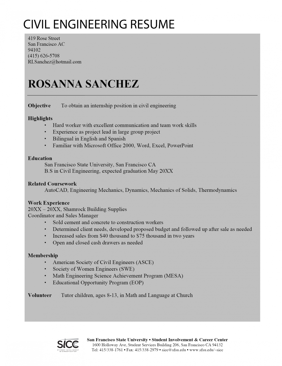 Download Free Civil Engineer .Docx (Word) Template on ResumeThatWorks.com