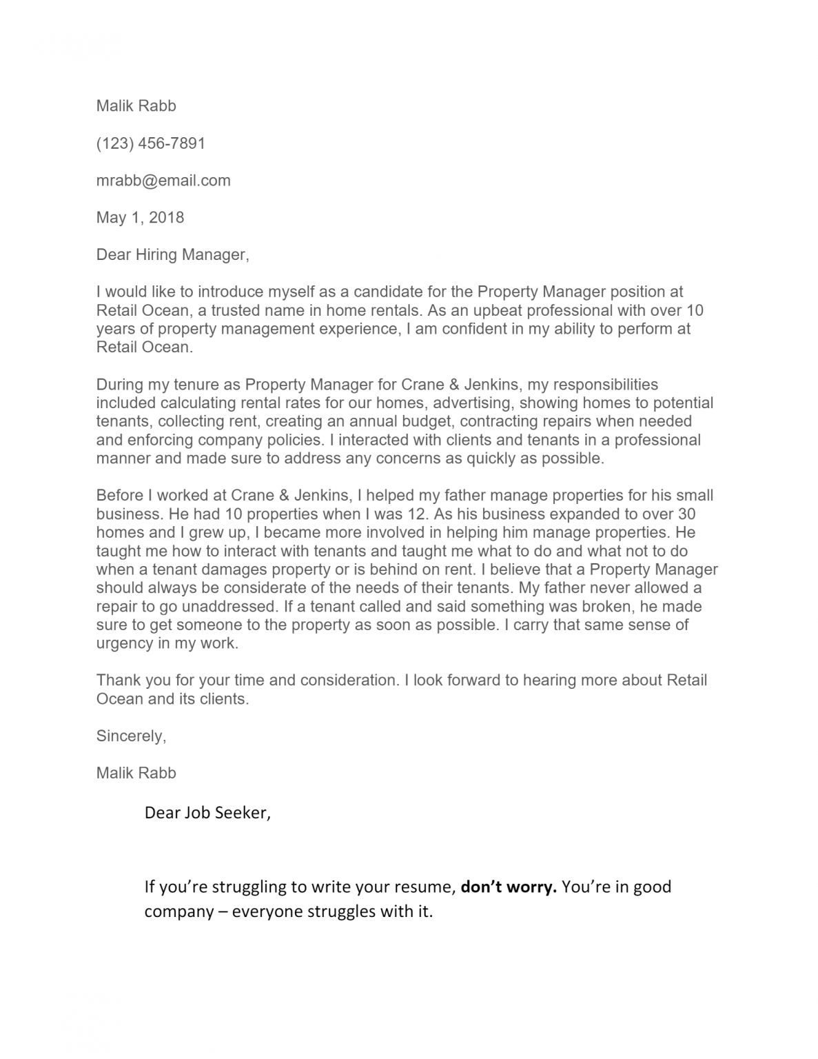 Free Property Manager Cover Letter Template & Example on ...