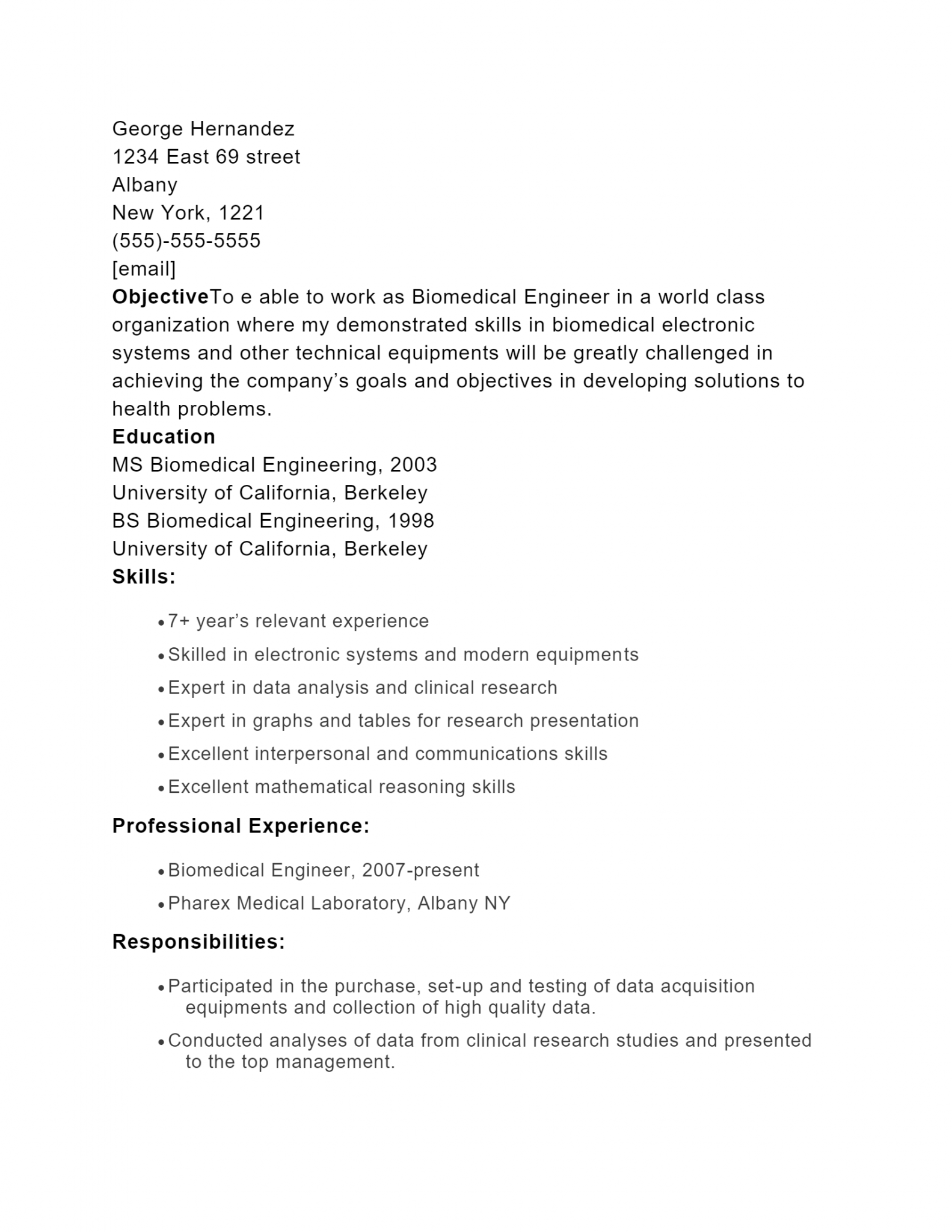 Download Free Biomedical Engineer .Docx(Word) Template on ...