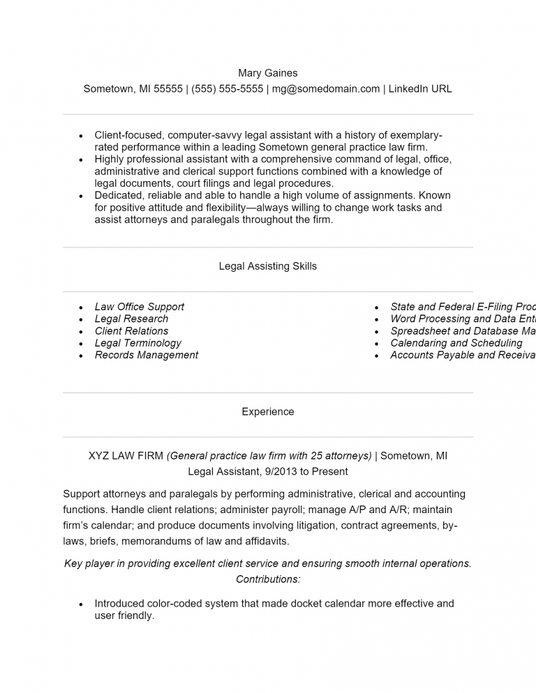 Download Free Legal Assistant .Docx(Word) Template on ResumeThatWorks.com
