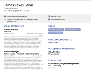 Download Free Project Manager Resume Template on ResumeThatWorks.com