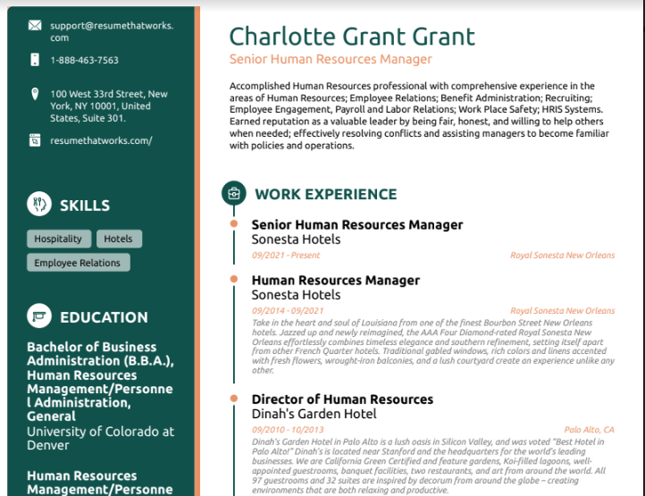 Download Free Senior Human Resources Manager Resume Template On 