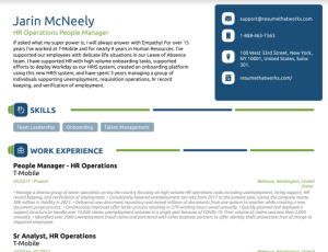 Download Free HR Operations People Manager Resume Template on ...