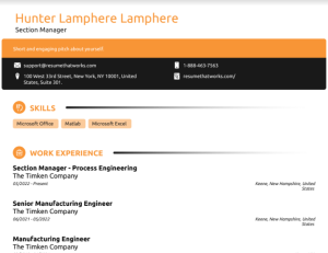 Download Free Section Manager Resume Template on ResumeThatWorks.com