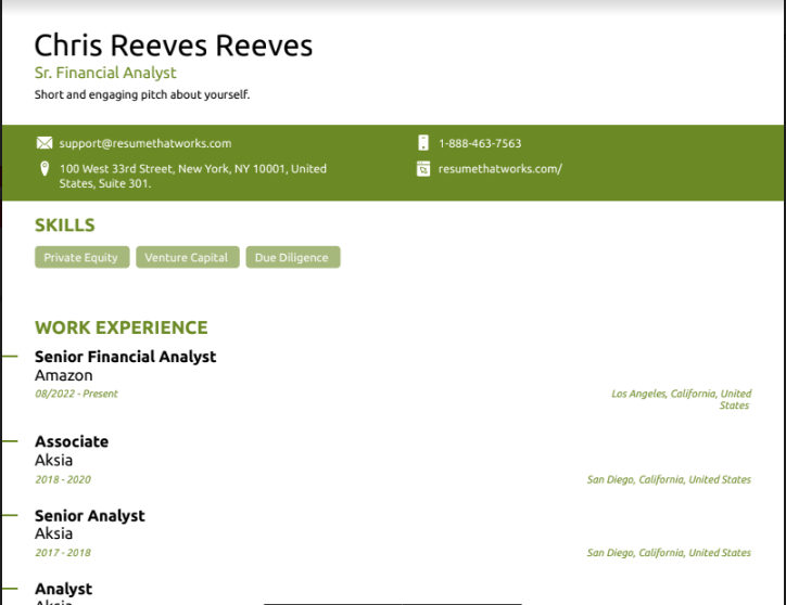 Download Free Sr Financial Analyst Resume Template On ResumeThatWorks Download Free Sr Financial Analyst Resume Template On ResumeThatWorks